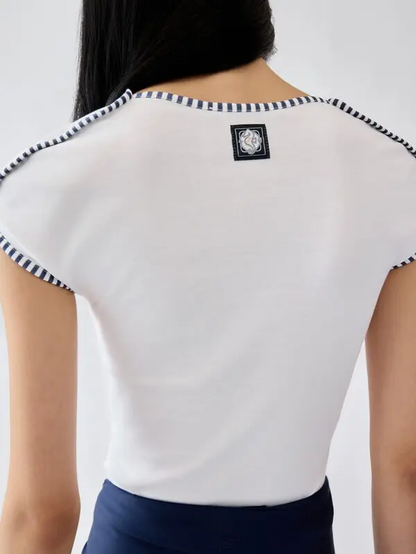 Jacquemus The Espiral T-shirt With Striped Edging