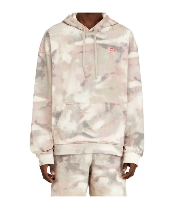DIESEL® Abstract Camouflage Cotton Hoodie - Beige