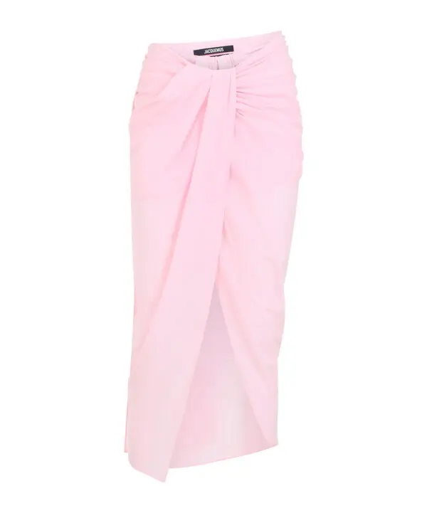 Jacquemus Asymmetric Draped Knee-length Skirt - Pink