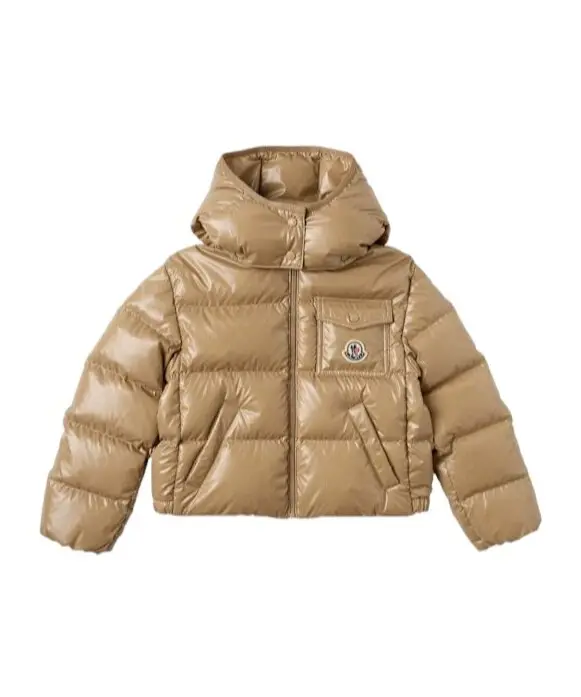 Moncler Andro Nylon Down Jacket With Detachable Hood - Brown