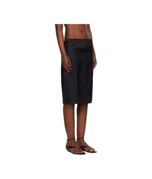 Loulou De Saison Vasali Silk Twill Midi Skirt