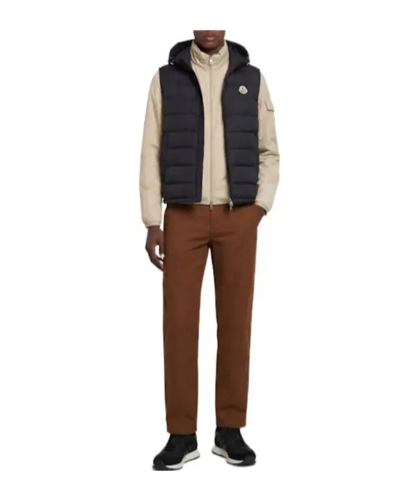 Moncler Puffer Vest With Hood - Black
