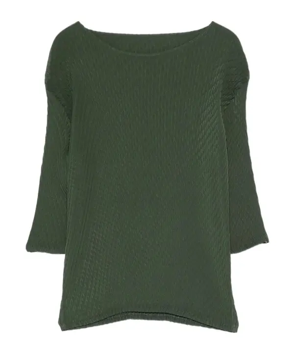 Issey Miyake Plissé-effect One-shoulder Top - Green