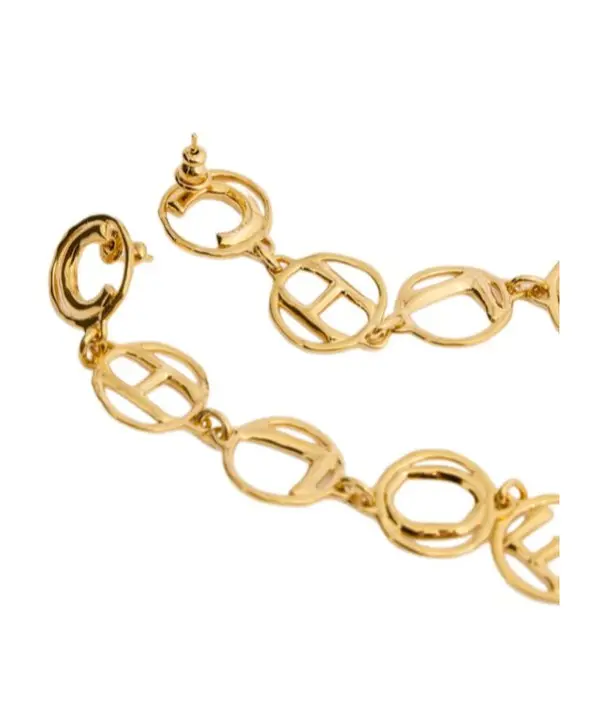 Chloé Script Long Earrings - Yellow