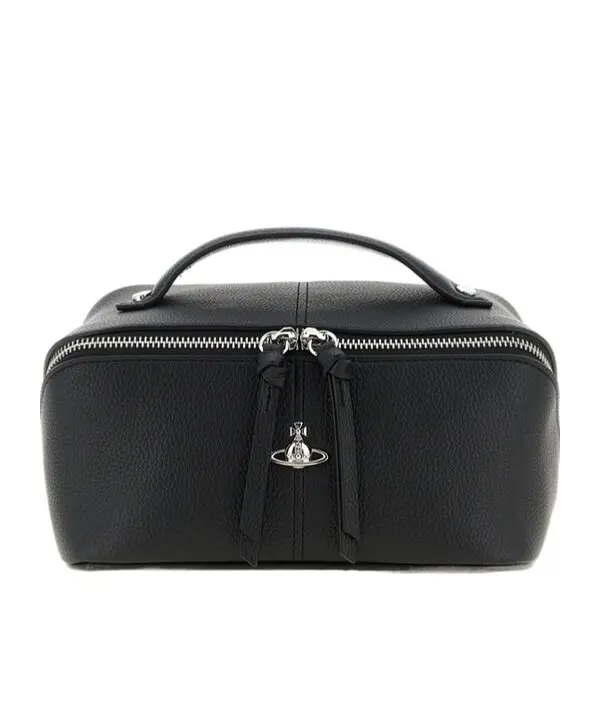 VIVIENNE WESTWOOD Cosmetic Case Orb Zipped Makeup Bag - Black