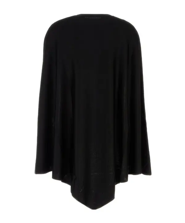 Balenciaga Cape Detail Ribbed Crew-neck Top