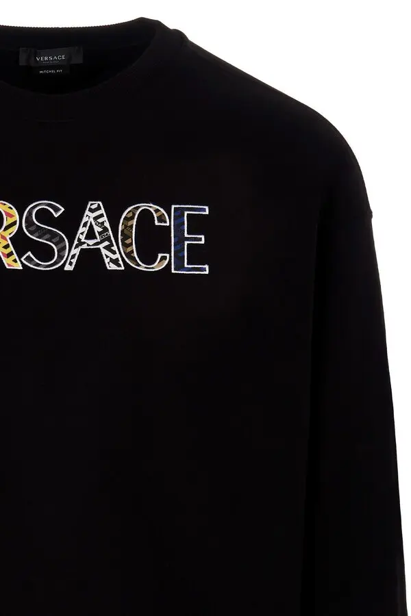 Versace Logo Embroidered Crewneck Sweatshirt