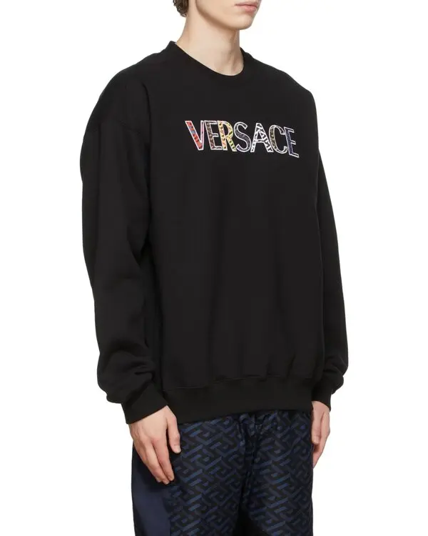 Versace Logo Embroidered Crewneck Sweatshirt