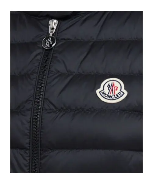 Moncler Down Vest With Stand Collar And Zipper Closure - Black