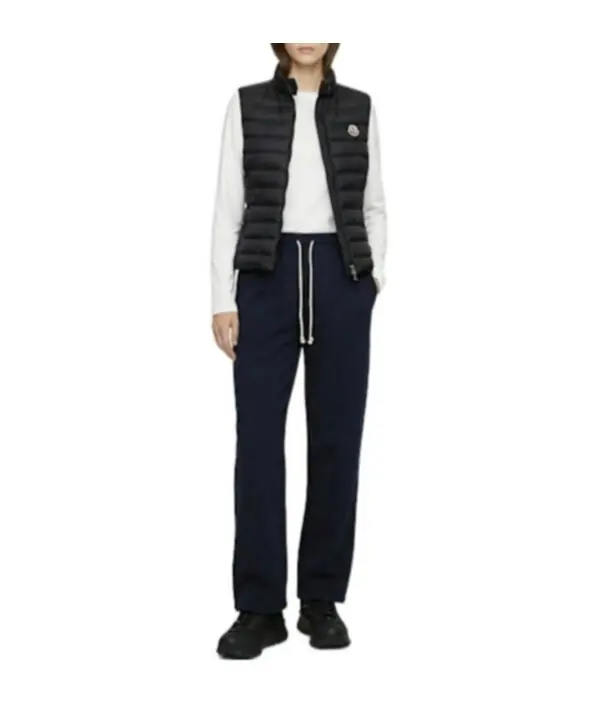 Moncler Down Vest With Stand Collar And Zipper Closure - Black