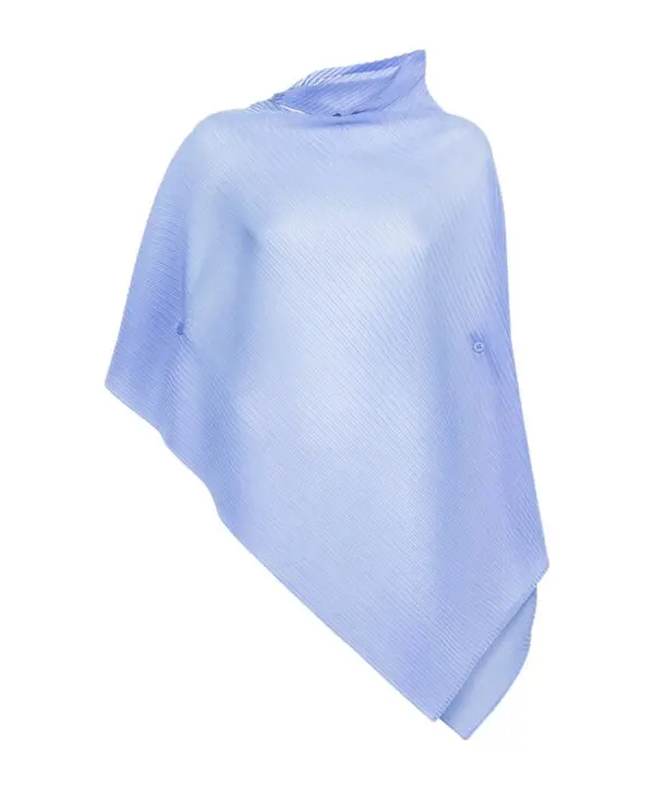 Issey Miyake Pleated Poncho - Blue