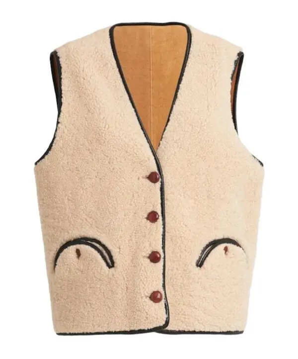 BLAZÉ MILANO Shearling Vest - Nude