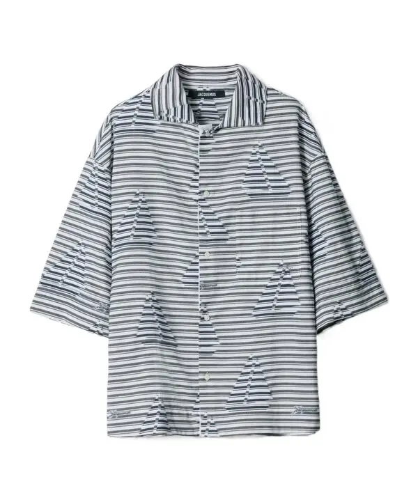 Jacquemus Sail-print Striped Shirt