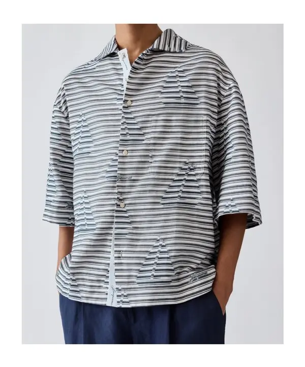 Jacquemus Sail-print Striped Shirt