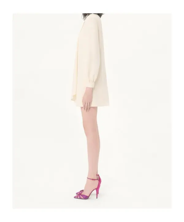 Valentino Garavani Embellished Tie-neck Crepe Dress