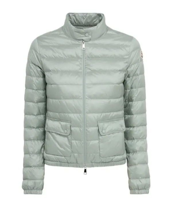 Moncler Down Jacket With Stand Collar And Zipper Closure - Gray