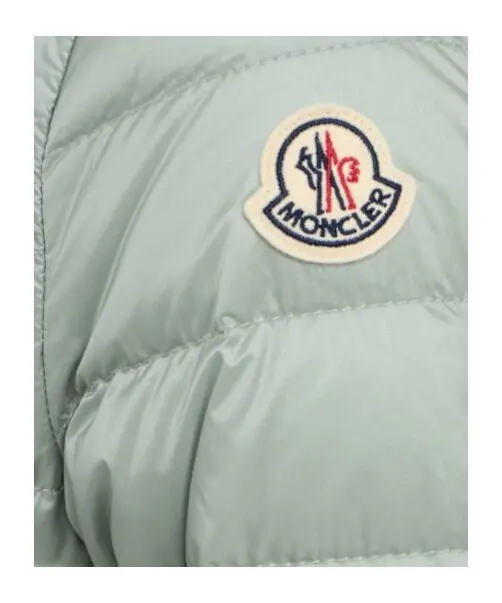 Moncler Down Jacket With Stand Collar And Zipper Closure - Gray