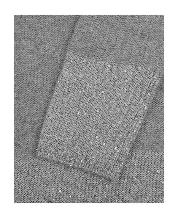 Max Mara Round Neck Long Sleeve Pullover With Sequined Hem