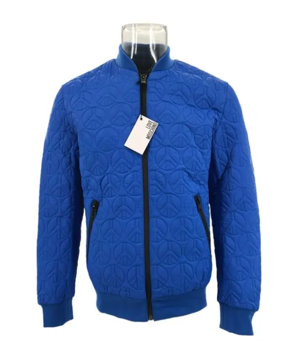 Moschino Quilted Peace Sign Bomber Jacket