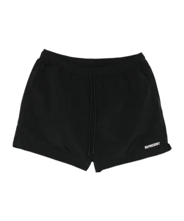 REPRESENT Logo Drawstring Swim Shorts - Black