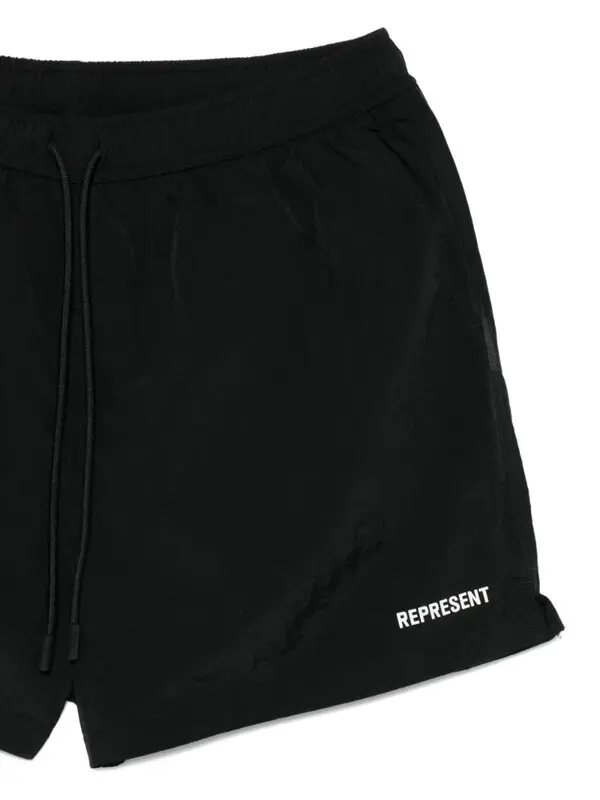 REPRESENT Logo Drawstring Swim Shorts - Black