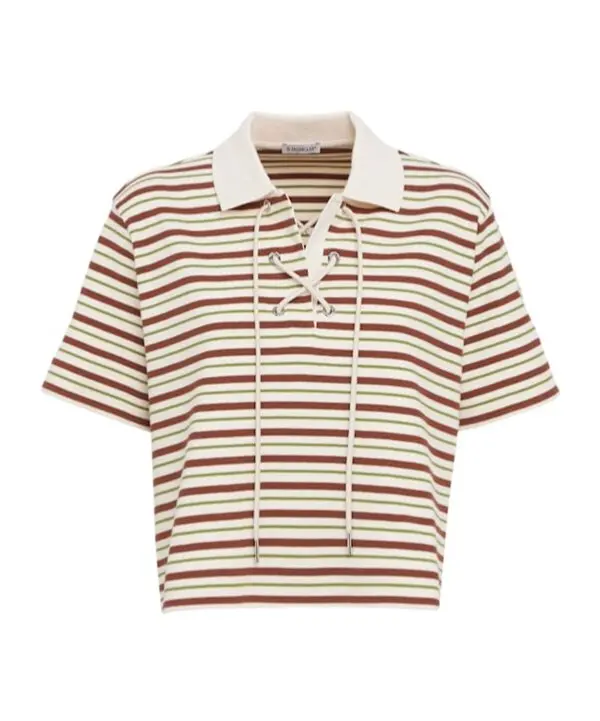 Moncler Striped Cotton Polo Shirt - White