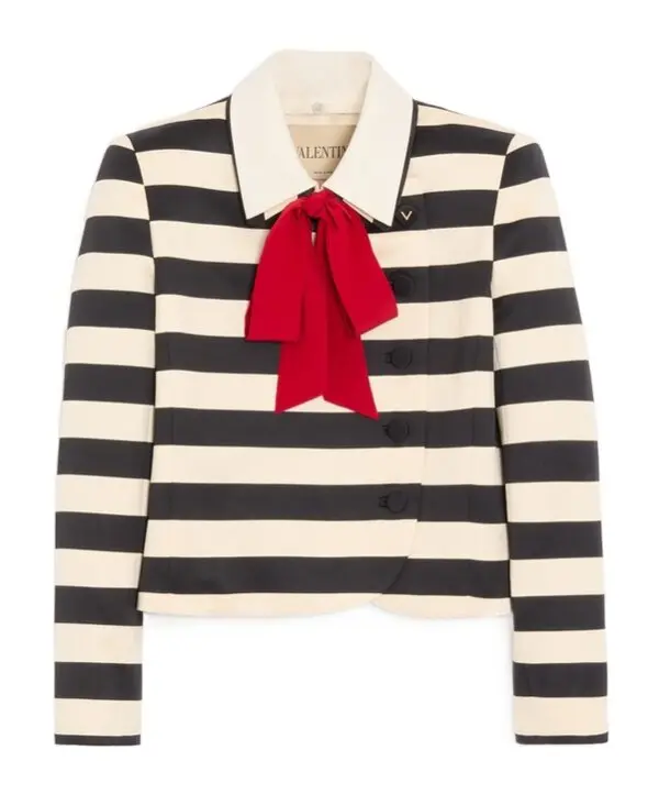 Valentino Garavani Maxi Barré Cotton Satin Jacket - Red