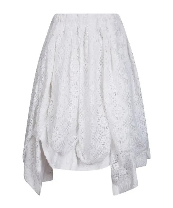 Comme Des Garçons Lace Overlay Pants - White