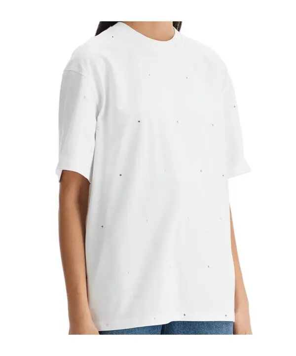 GANNI Crew Neck Embellished Short-sleeved T-shirt
