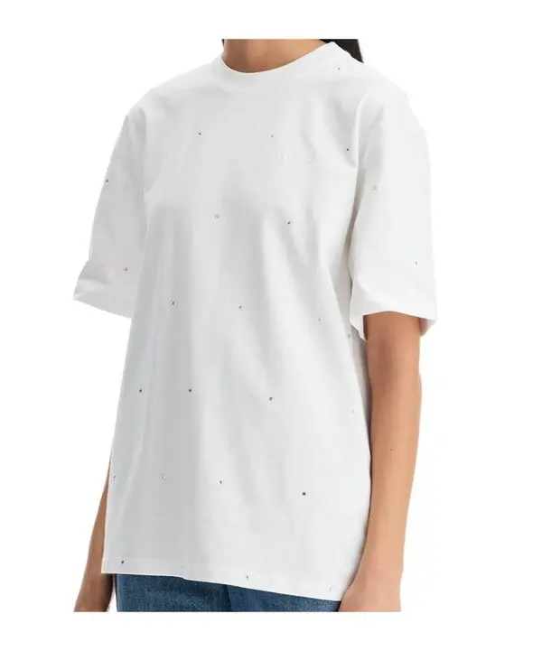 GANNI Crew Neck Embellished Short-sleeved T-shirt