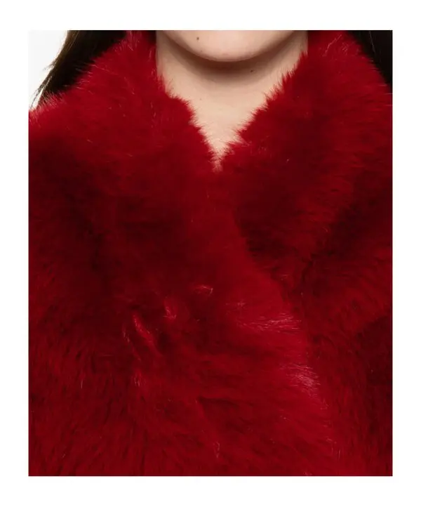 THE FRANKIE SHOP Long-sleeved Fur Coat - Red