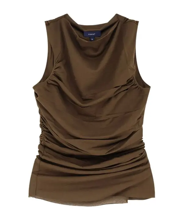 Soeur Irina Draped Sleeveless Top - No