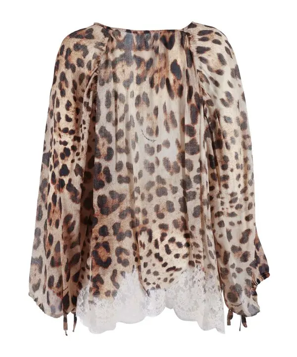 Ermanno Scervino Lace Trim Printed Top