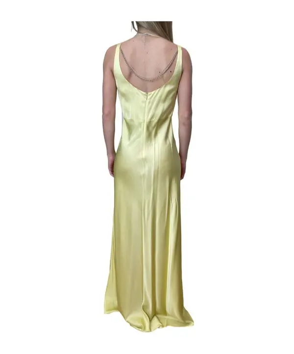 Liu Jo Satin Maxi Dress With Detachable Chain Detail