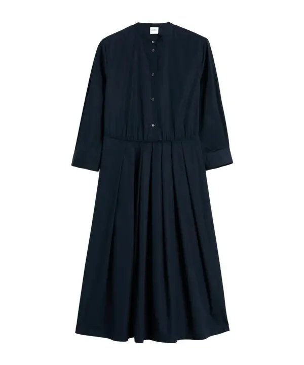Aspesi Pleated Collared Midi Dress - Black