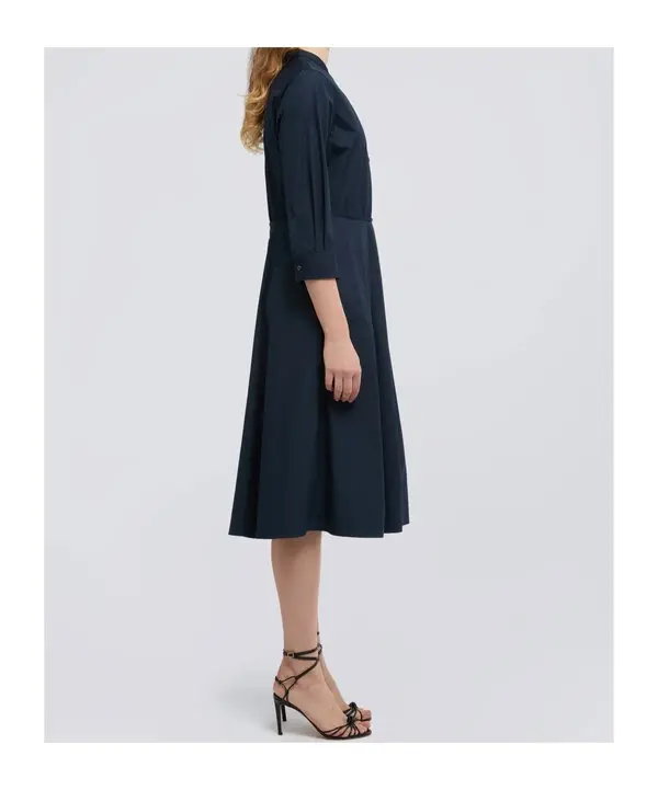 Aspesi Pleated Collared Midi Dress - Black