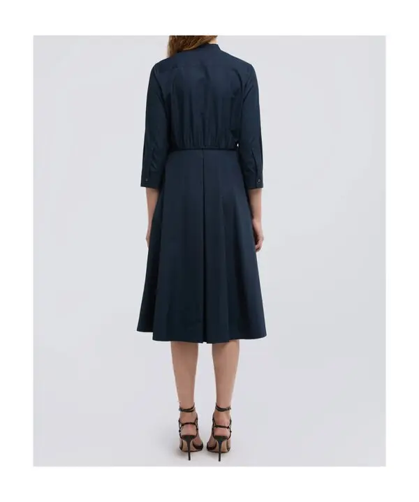 Aspesi Pleated Collared Midi Dress - Black