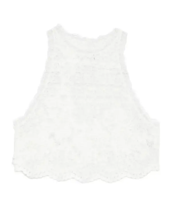 Ermanno Scervino Lace Embroidered Tank Top - White