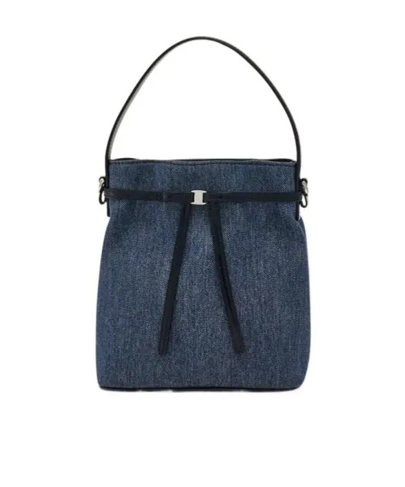 FERRAGAMO Mini Ribbon Bucket Bag - Blue