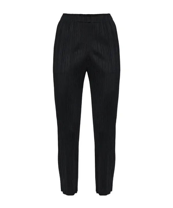 Issey Miyake Pleated Elastic Waistband Pants - Black