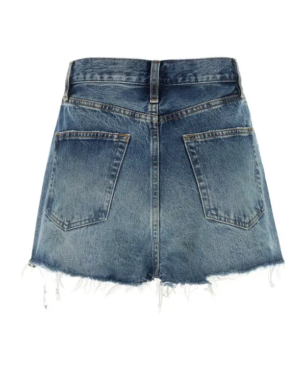 FRAME The Dare Frayed Denim Shorts - Blue
