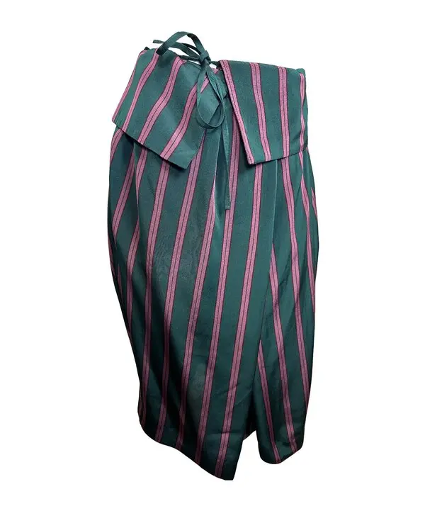 Dries Van Noten Striped Midi Skirt - Bottle