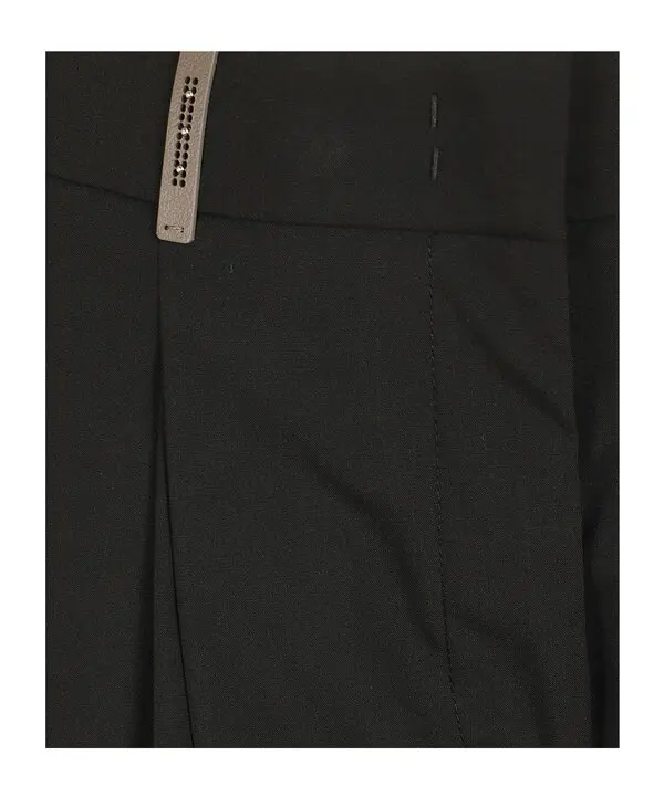 Peserico Pleated Wide Leg Tailored Trousers - Black