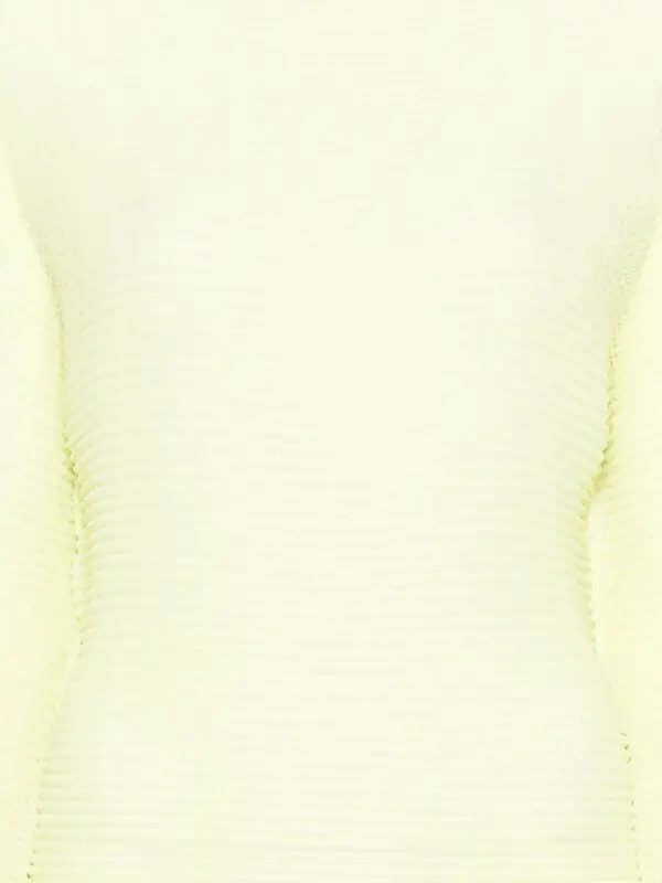Issey Miyake Ribbed Roll-neck Blouse - Yellow