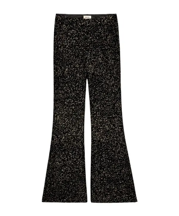 Zadig&Voltaire Prevy Flared Trousers With Belt Loops And Zipper Closure - Black