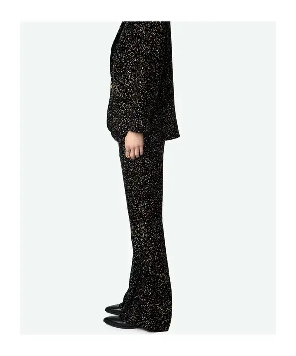 Zadig&Voltaire Prevy Flared Trousers With Belt Loops And Zipper Closure - Black