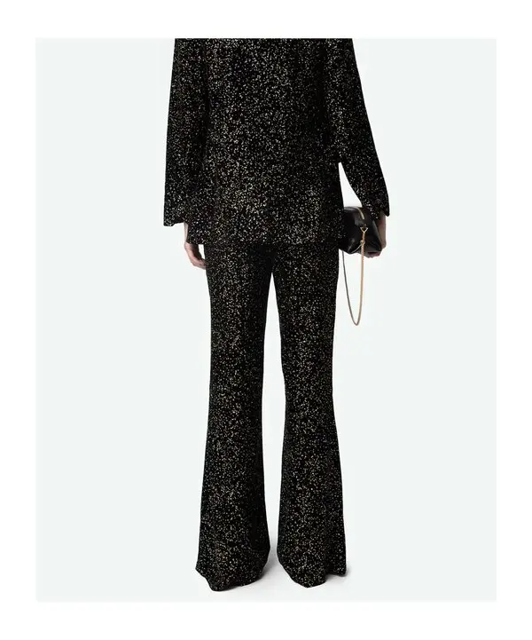 Zadig&Voltaire Prevy Flared Trousers With Belt Loops And Zipper Closure - Black