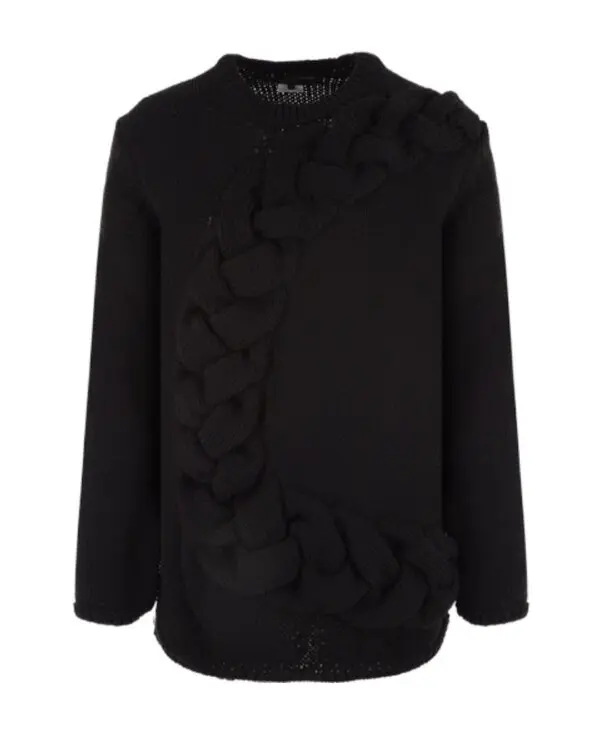 Comme Des Garçons Crew Neck Chunky Cable Knit Jumper