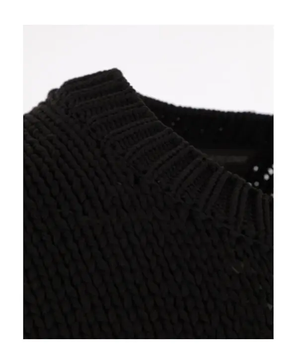 Comme Des Garçons Crew Neck Chunky Cable Knit Jumper