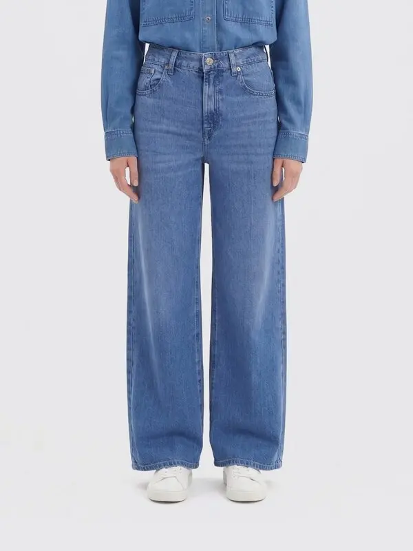 7 For All Mankind Stovepipe Straight Jeans - Blue